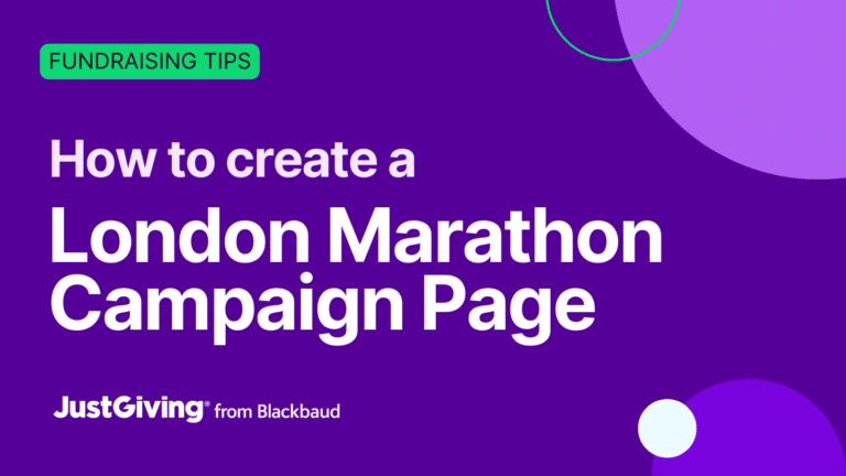 How to Create a London Marathon Event Landing Page on JustGiving