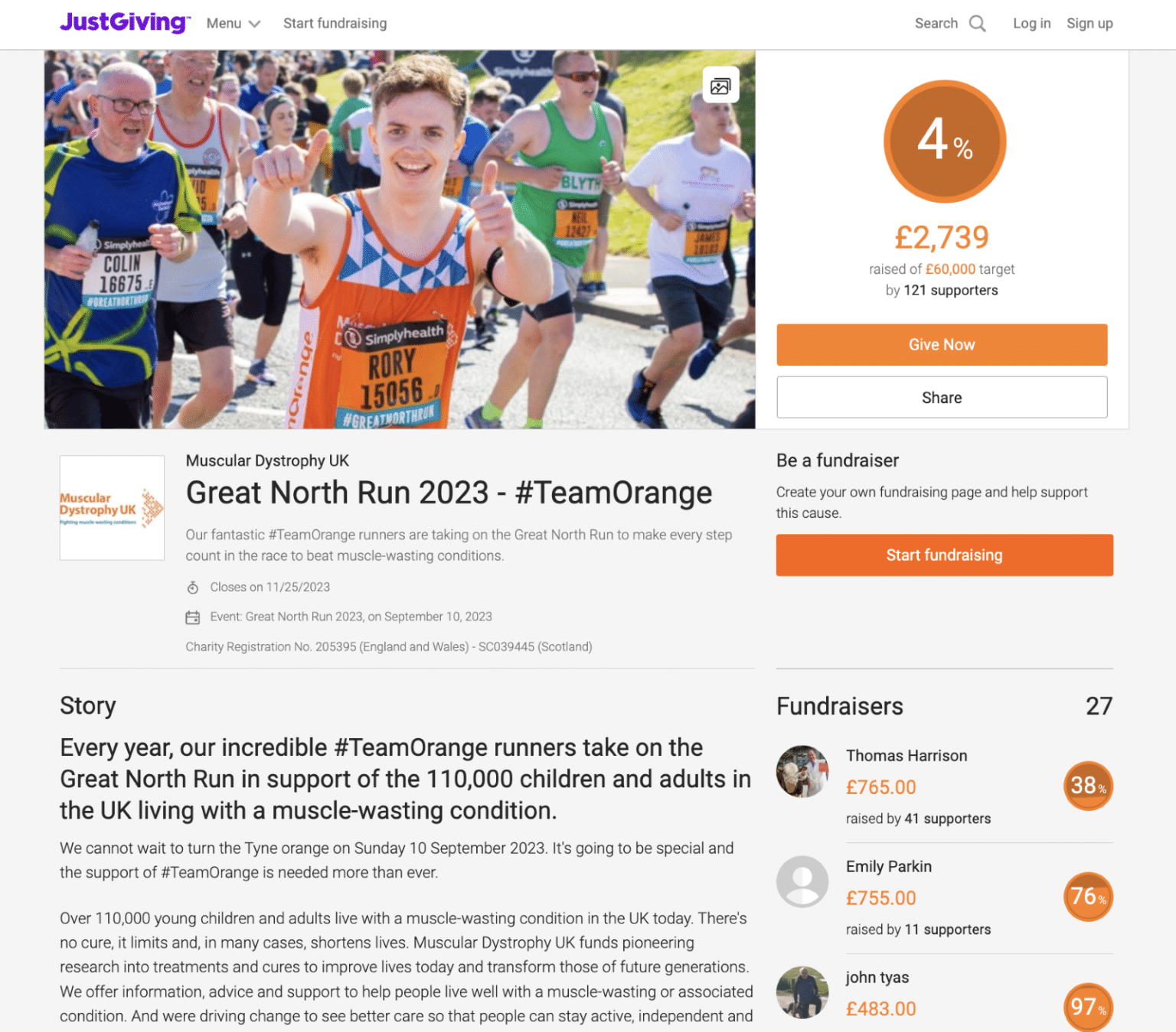 Great North Run: 3 Mighty Fundraising Page Campaign Examples ...